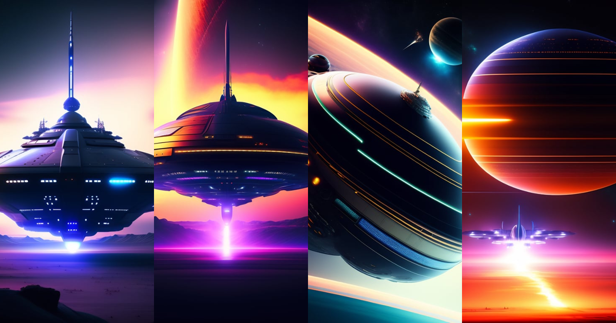 Lexica - Alien war space ship in battle with human futuristic space ...