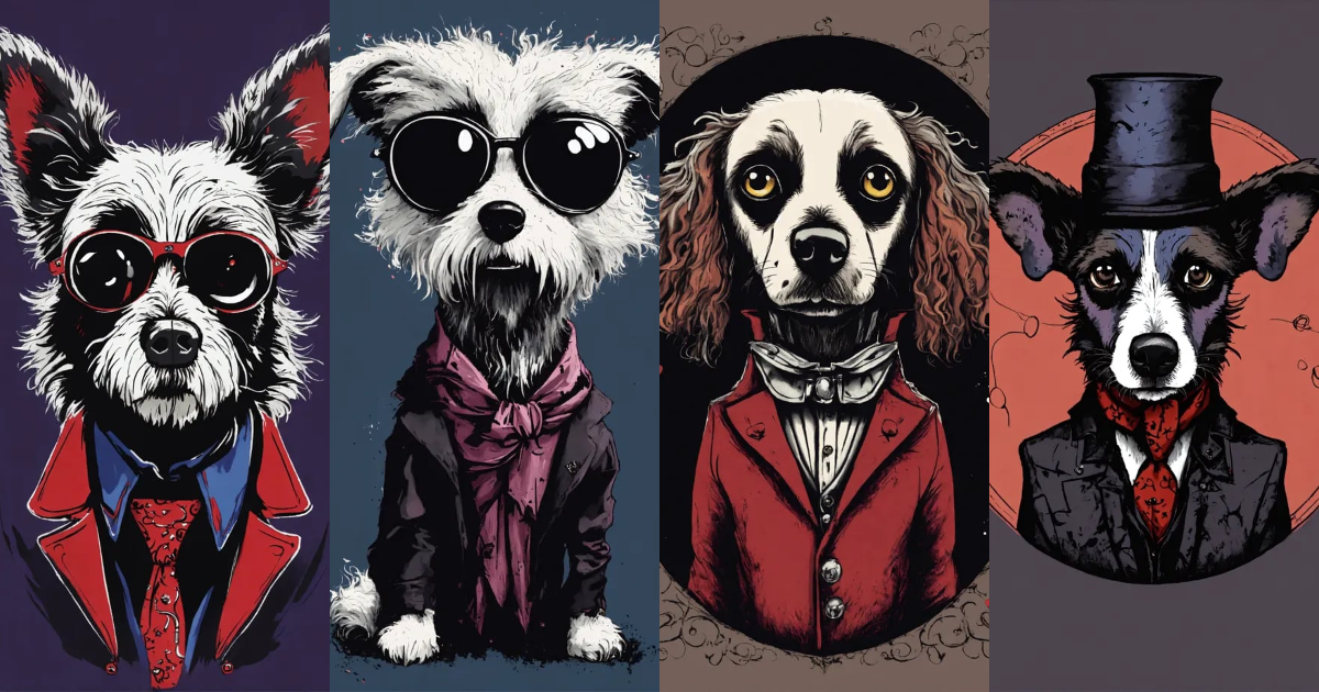 Lexica - Design for T-shirts containing tim burton dog