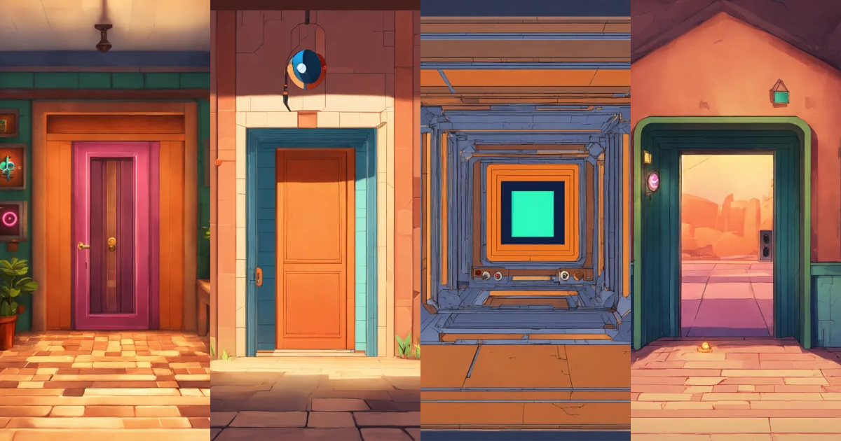 Lexica - Generate 2D portal door one object to hyper casual game