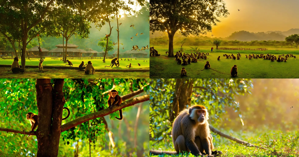 Lexica - One sunny morning, as the birds chirped and the monkeys swung ...