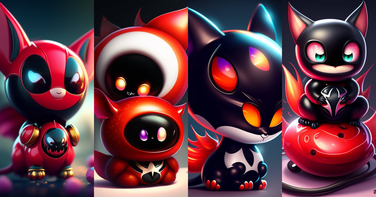 Lexica - Cute and adorable cartoon, it symbiote carnage, baby, fantasy ...