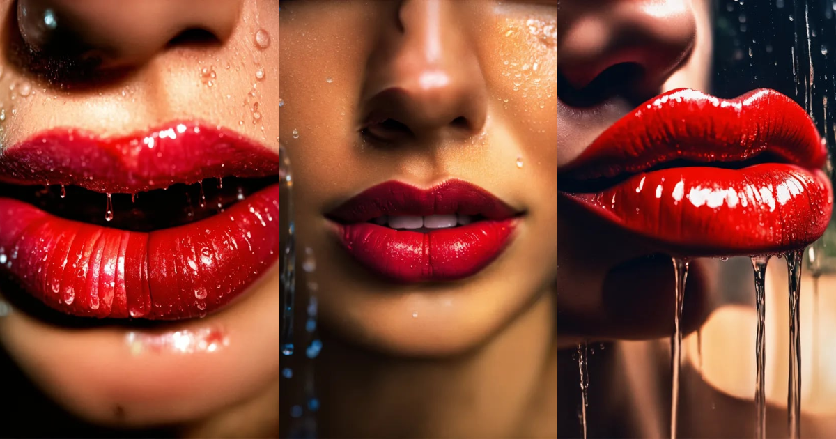 Lexica - A pair of lips, rain dripping with rain inside, 10d ...