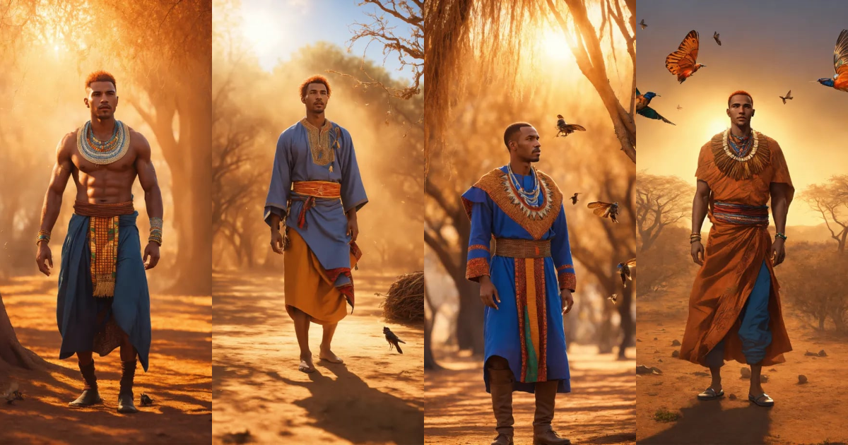 Lexica - Handsome metis man with ginger hair with african traditional ...