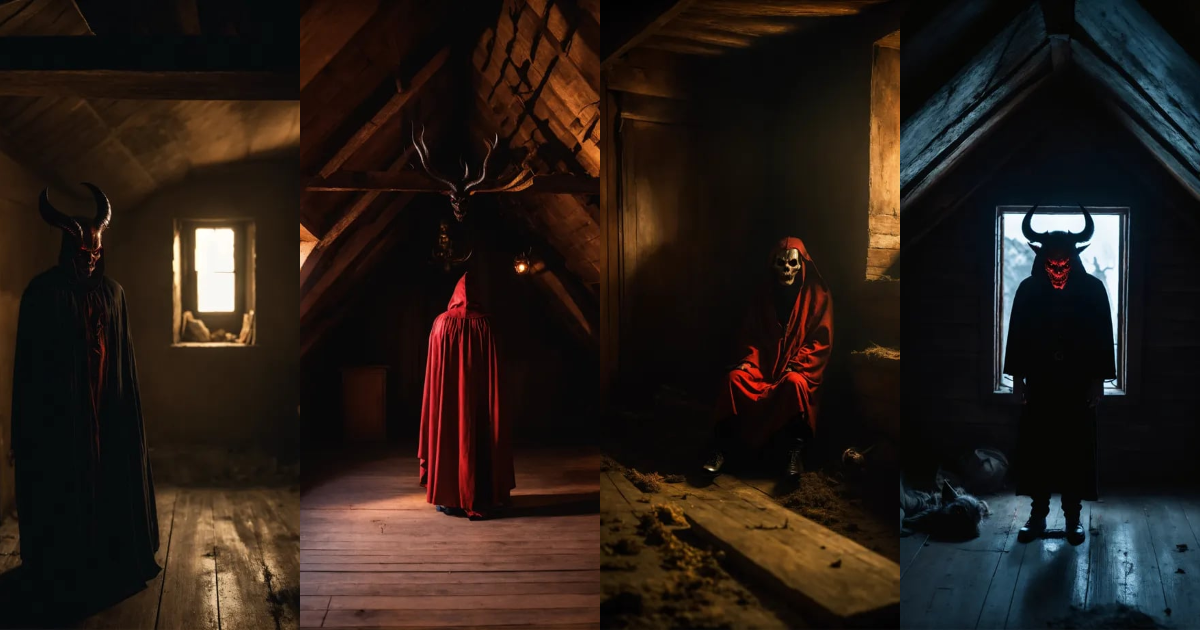 Lexica - Satan watching from the darkness in a creepy attic, evil ...