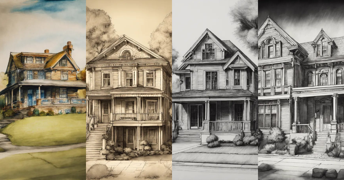 Lexica - A drawing of a house on a paper