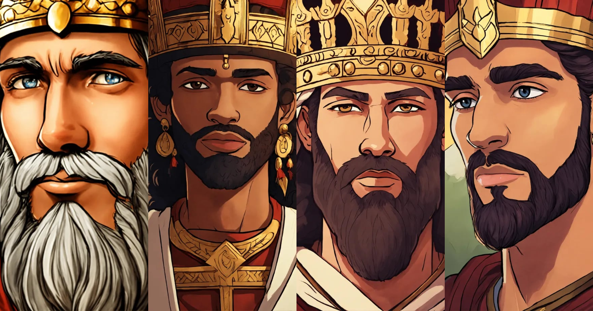 Lexica - 25 year old king josiah from the bible, 2d cartoon, face closeup