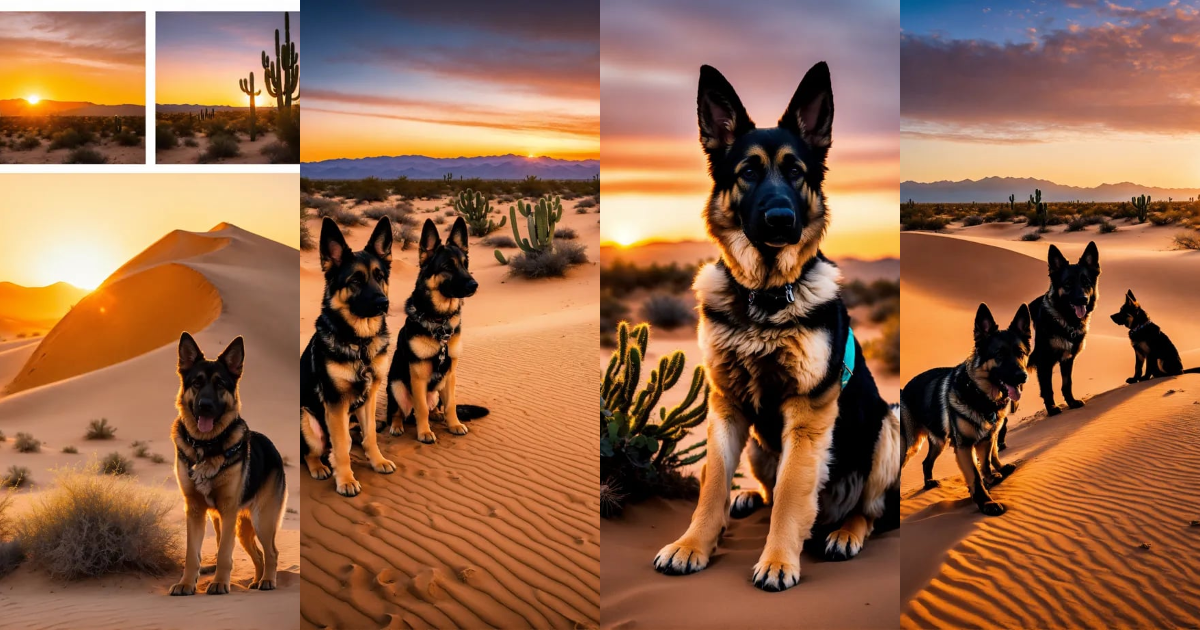 Lexica - "Desert Dawn Discoverers" As the first light of dawn paints ...