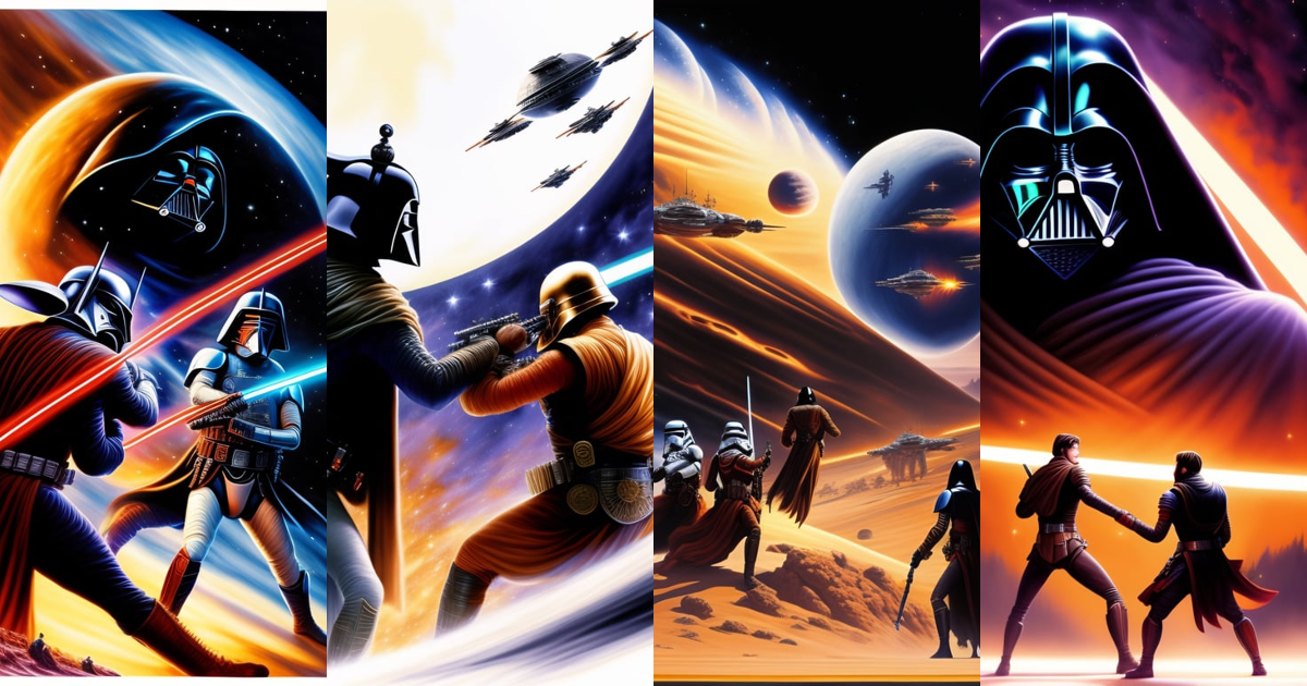 Lexica - Drawing of a great battle between jedays in the universe of ...