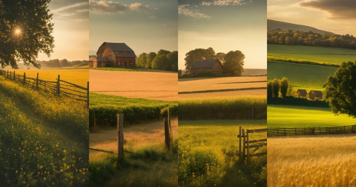 Lexica - HD Vintage Field Landscape, an enchanting scene captured in ...