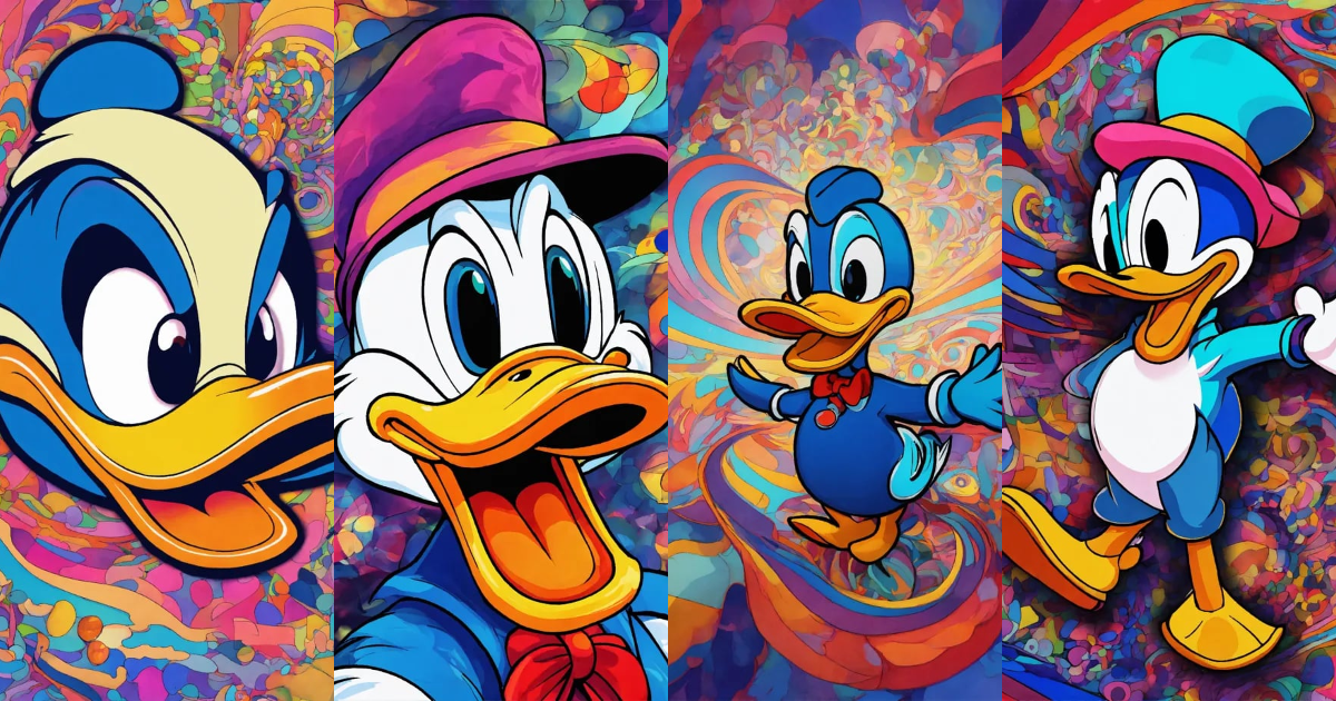 Lexica - Donald Duck, abstract, psychedelic