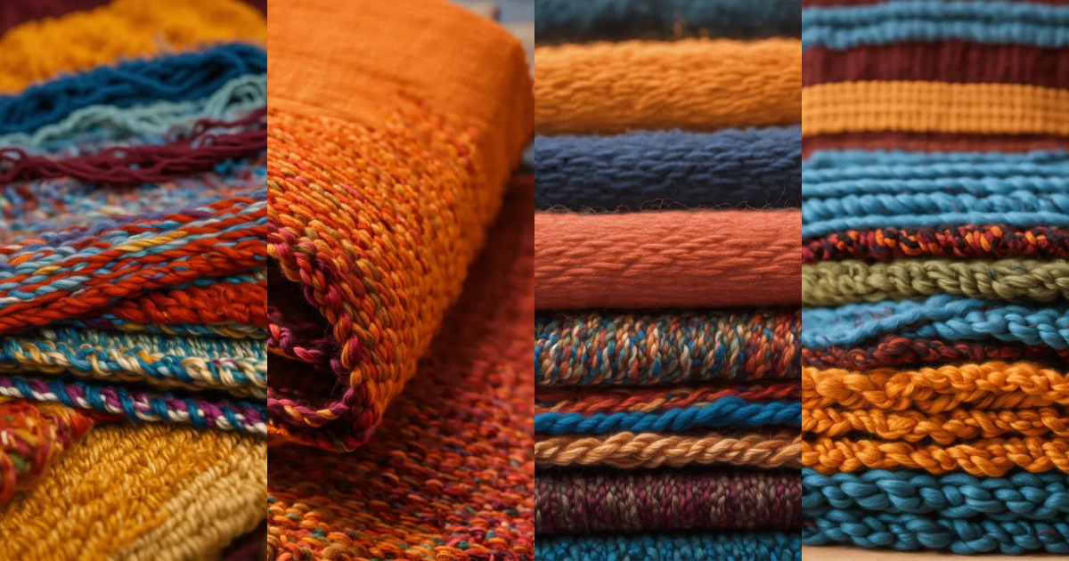 Lexica - Image of hand-woven wool fabrics with loops and twisted threads