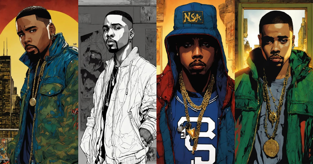 Lexica - Nas the rapper drawn by Todd Mcfarlane