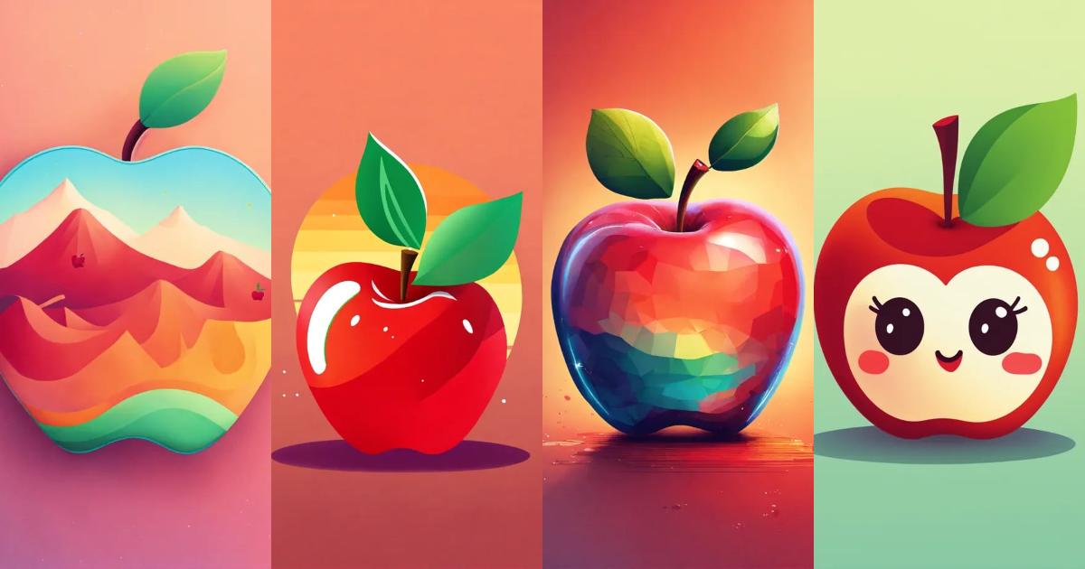 Lexica - Cute apple logo digital illustration