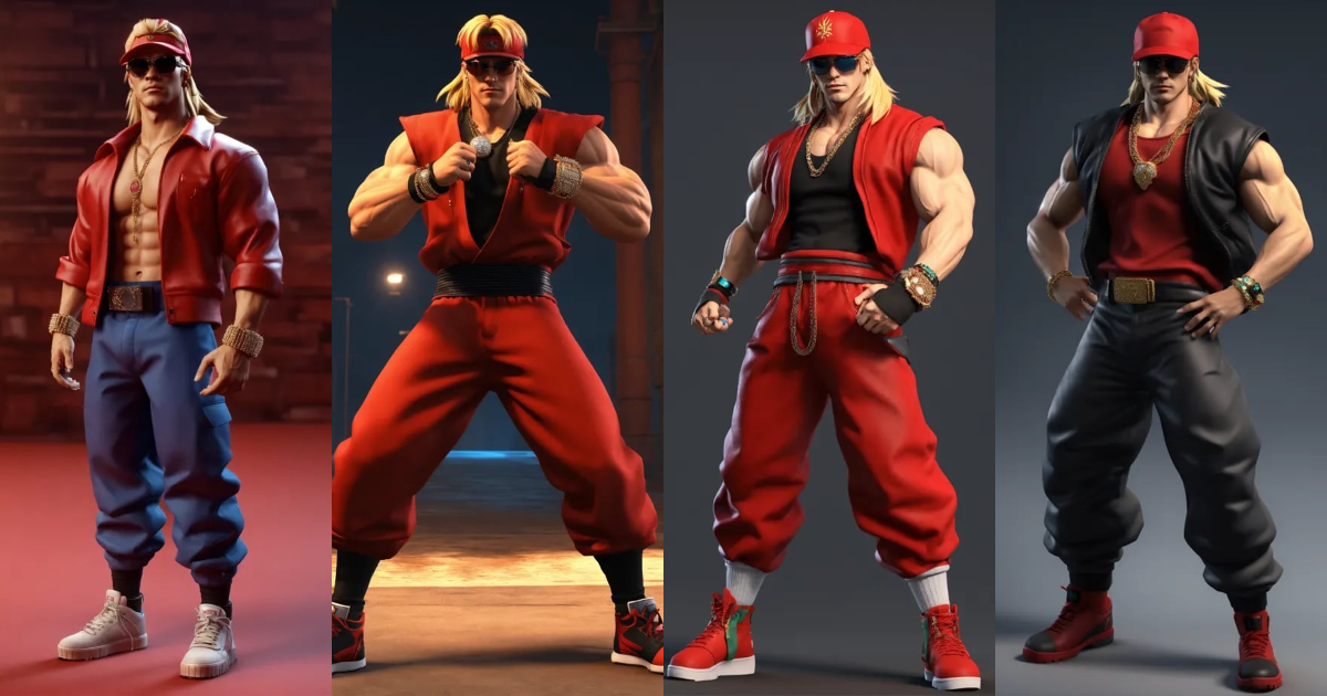 Lexica - 3D model, Ken Masters in trendy hip-hop attire, complete with ...
