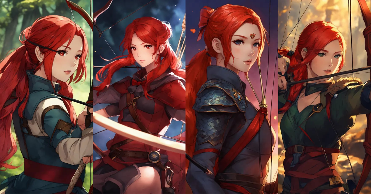 Lexica - (anime, art, illustration, masterpiece1), (red hair, ponytail ...