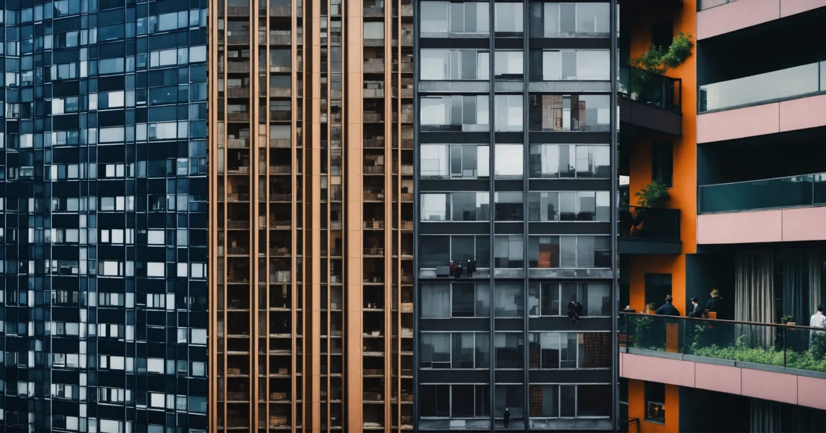 Lexica - Some people look over tall building windows, in the style of ...