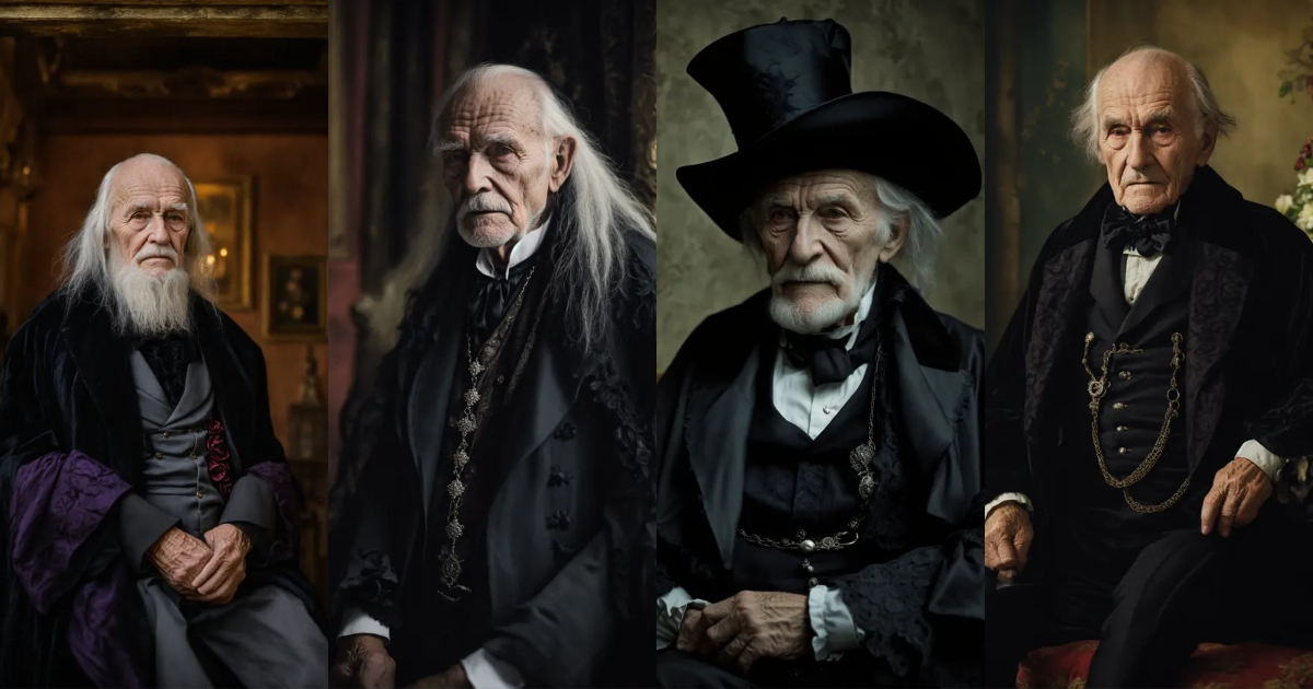 Lexica - A very old man looks like a gothic count in the 19th century