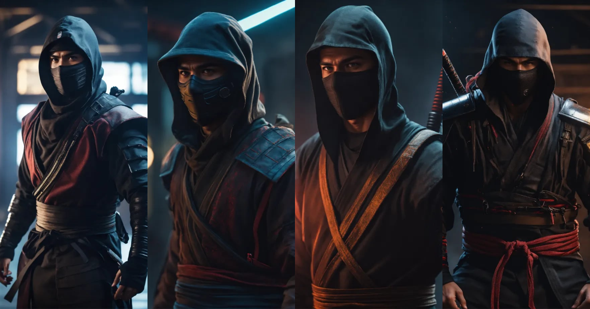 Lexica - A realistic full body portrait of a male ninja, neutral ...