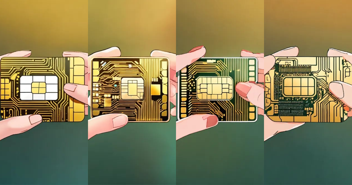 Lexica - Two hands holding micro sim card, 2d, illustration