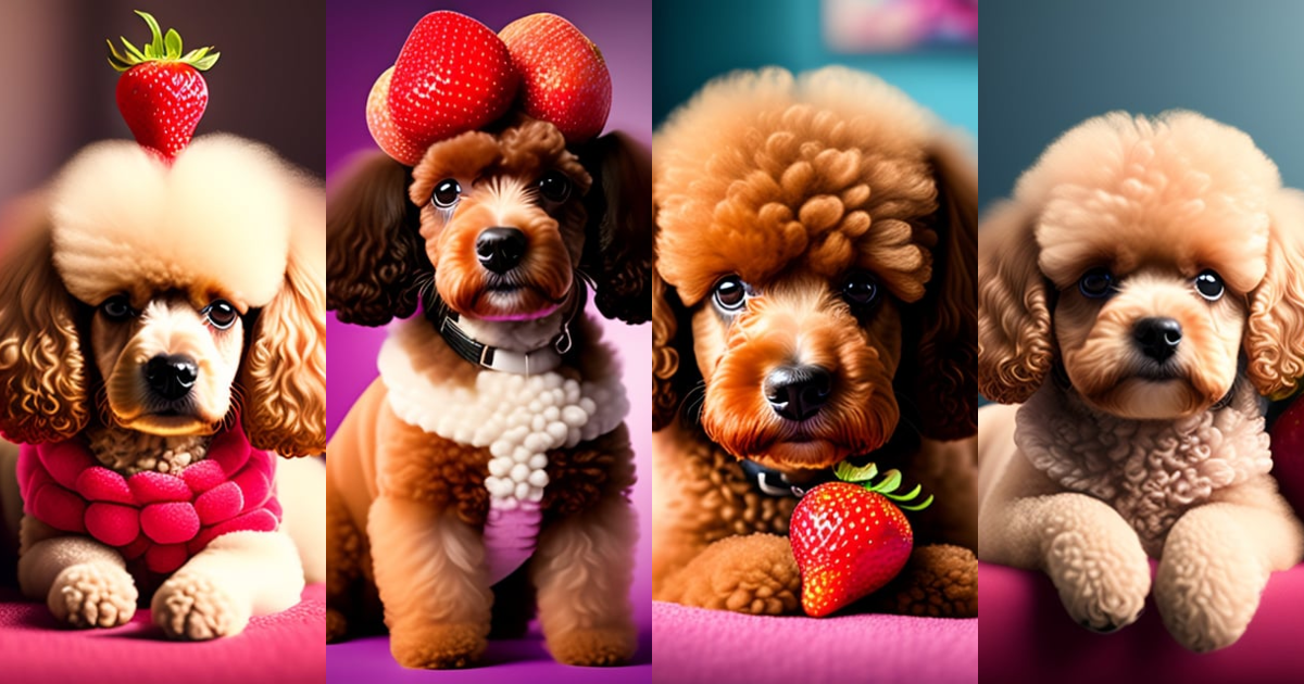 Lexica - A poodle toy with a strawberry on its head