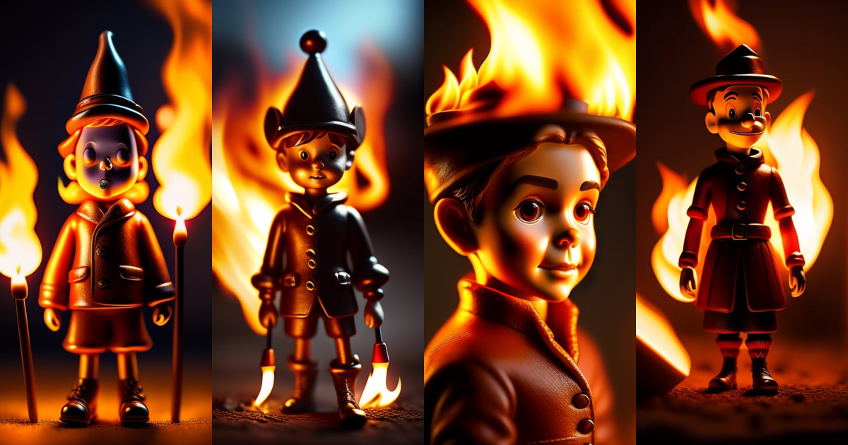 Lexica - Pinocchio made of fire, detailed, ultra-realistic ...