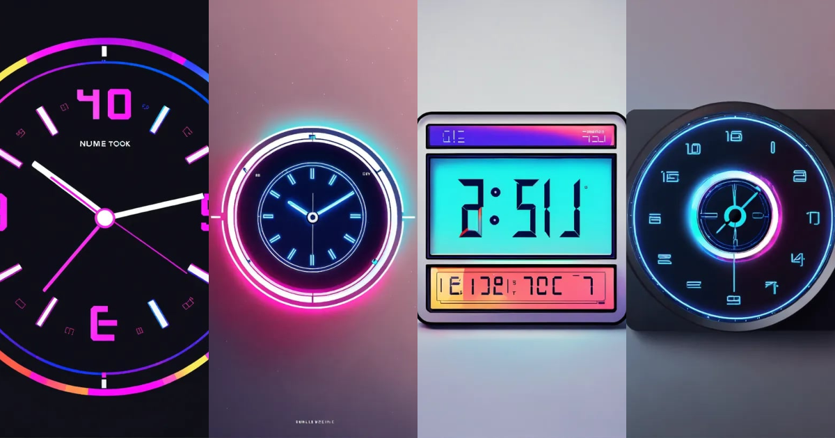 Lexica - Digital clock logo design, graphic design, simple, minimal, 2d ...