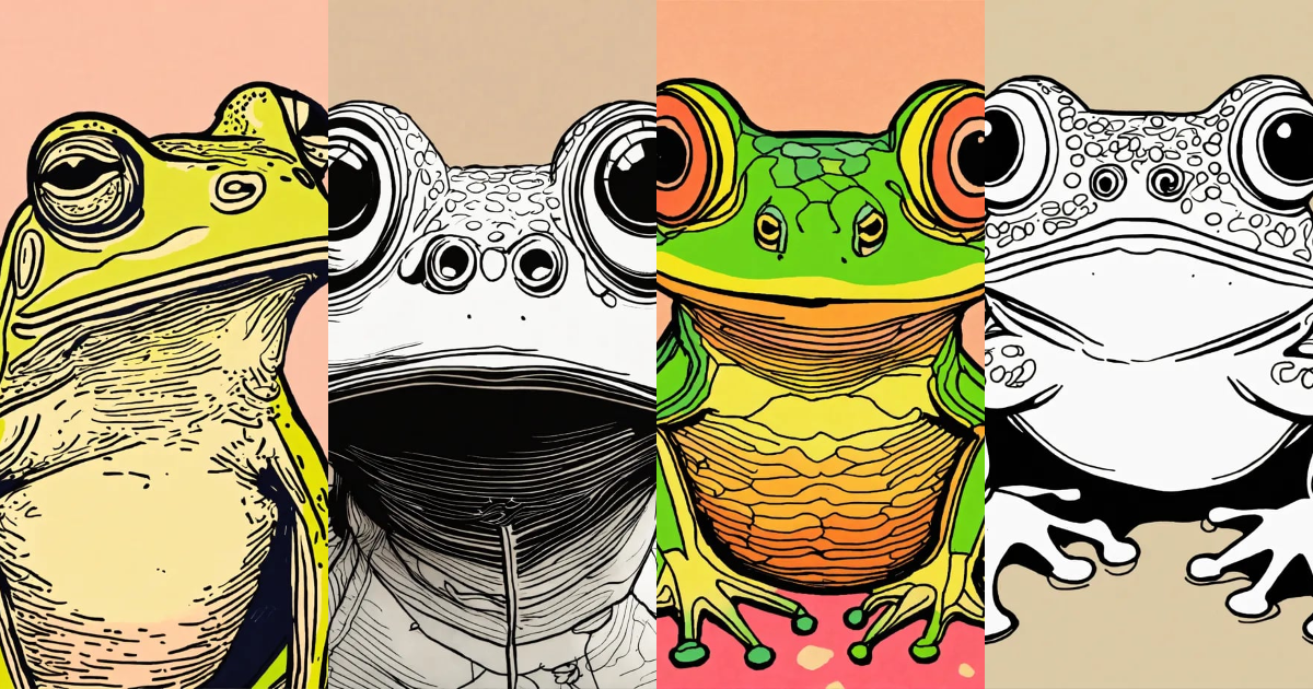 Lexica - Beautiful portrait of a frog, one line drawing, bold sketch ...