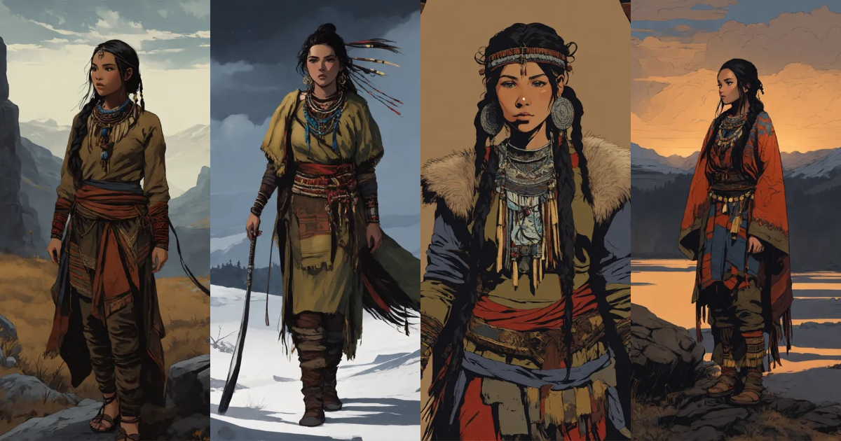 Lexica - Illustration of a young Sámi woman in the style of Bernie ...