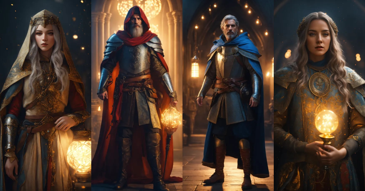 Lexica - A realistic full body portrait of a medival mystic, mighty ...