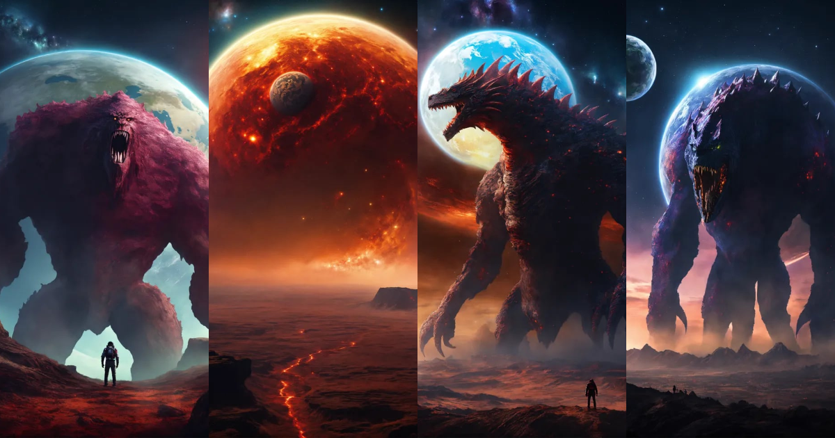 Lexica - Terrifying galactic sized monster looming over planet earth