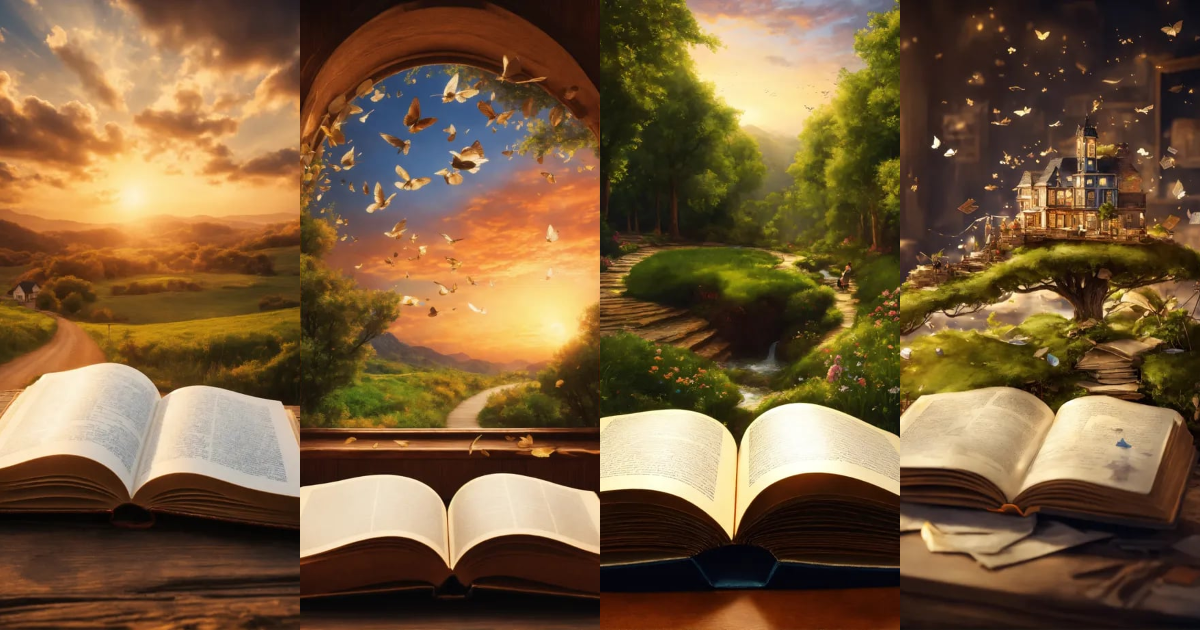 Lexica - A realistic image of An open book where the pages are filled ...