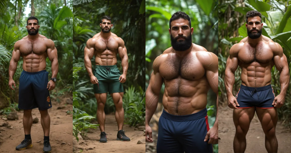 Lexica - 30-year-old man with big muscles, big bodybuilder, Jordanian ...