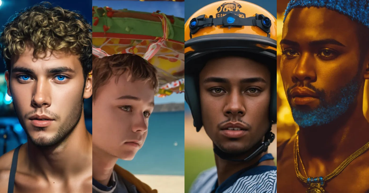 Lexica - Hot boy face blue ayes