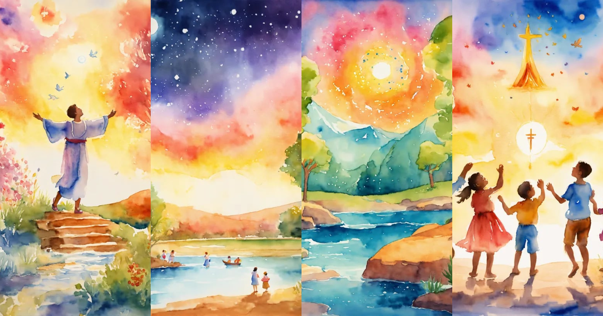 Lexica - Watercolor art illustration of a joyful scene depicting the ...