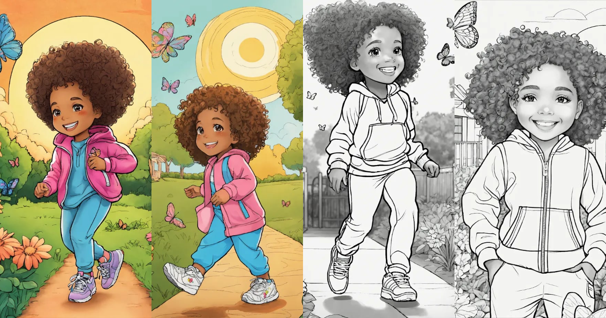 Lexica - Coloring page for children showing a joyful African American ...
