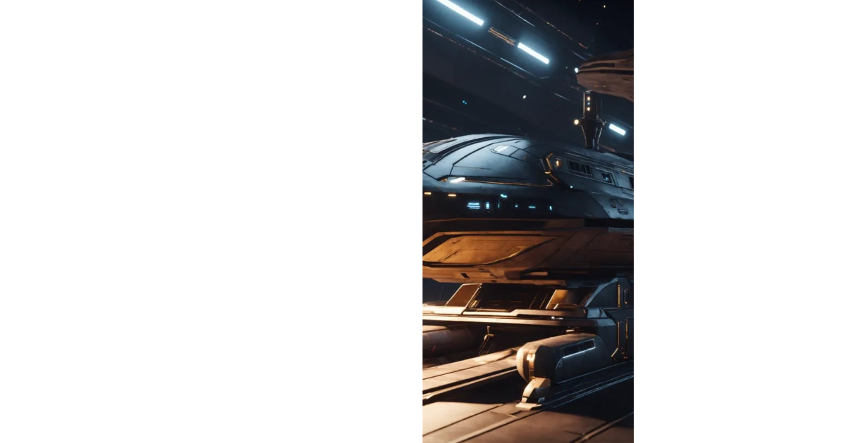 Lexica - Small Dark alien speeder docked in space on a star dock, 8K ...