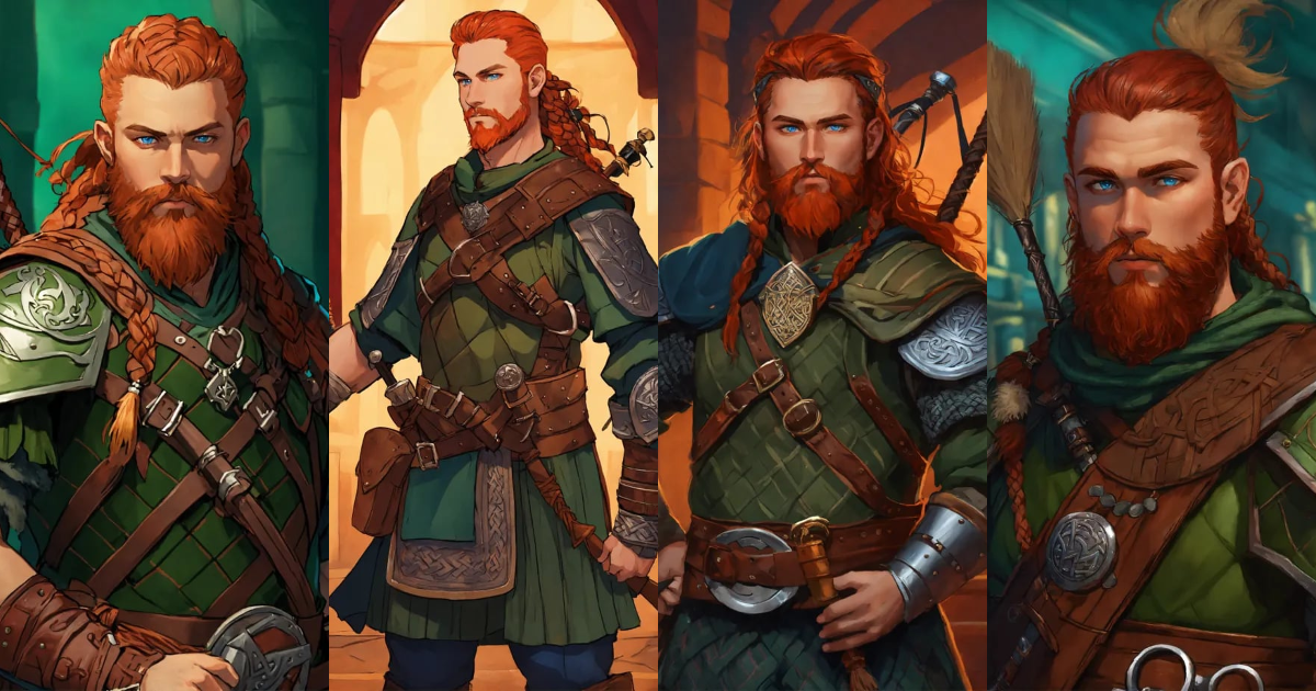 Lexica - D&D Celtic warrior with kilt and muted green armor, bagpipes ...