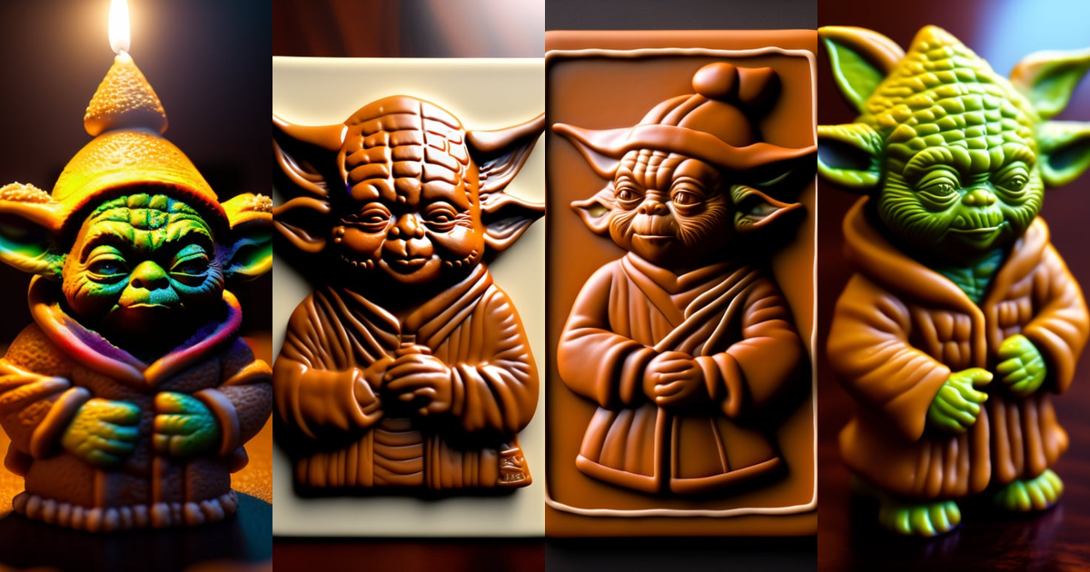 Lexica - Yoda made from gingerbread, in a storm, dramatic lighting ...