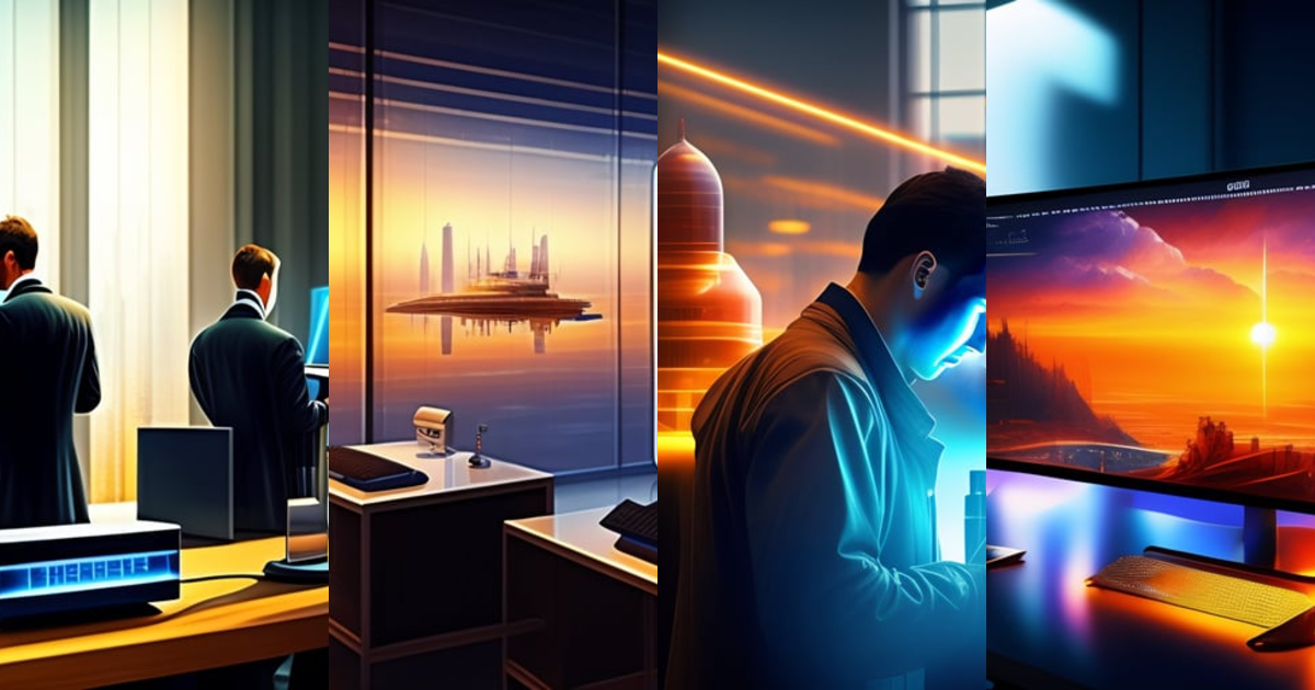 Lexica - Humans working on futuristic computing devices, touchscreens ...