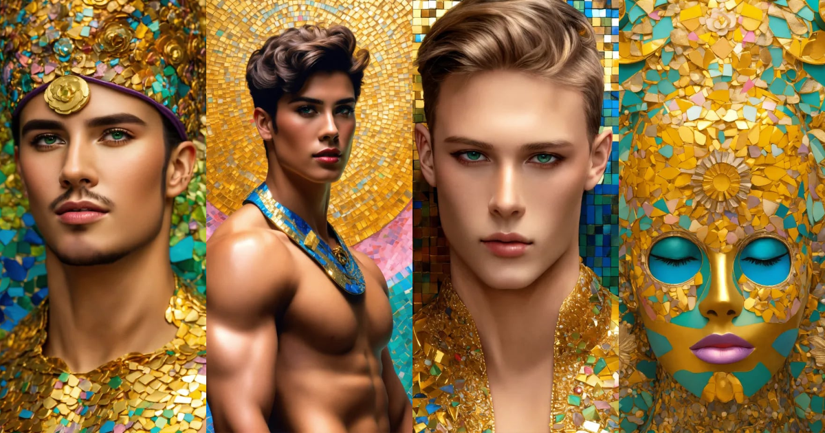 Lexica - Handsome photogenic attractive male muscle model painted in ...