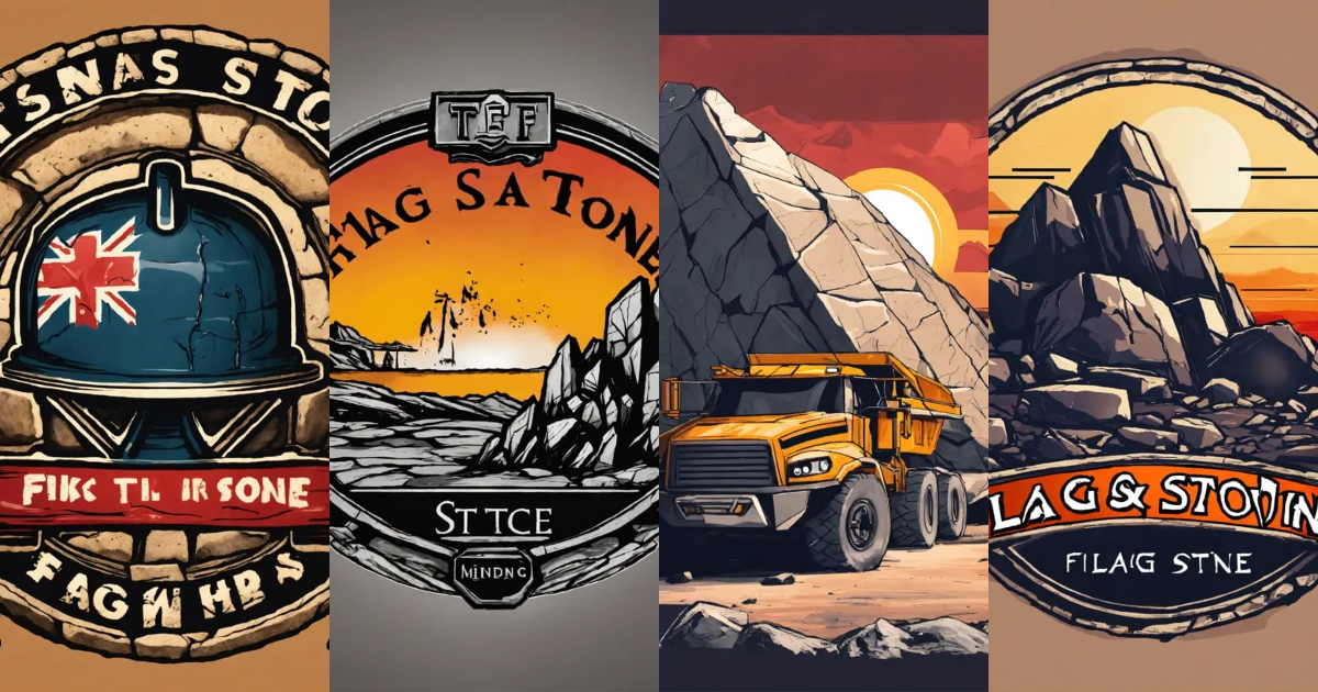 Lexica - Logo test as " FLAG STONE ", granite mining company logo ...
