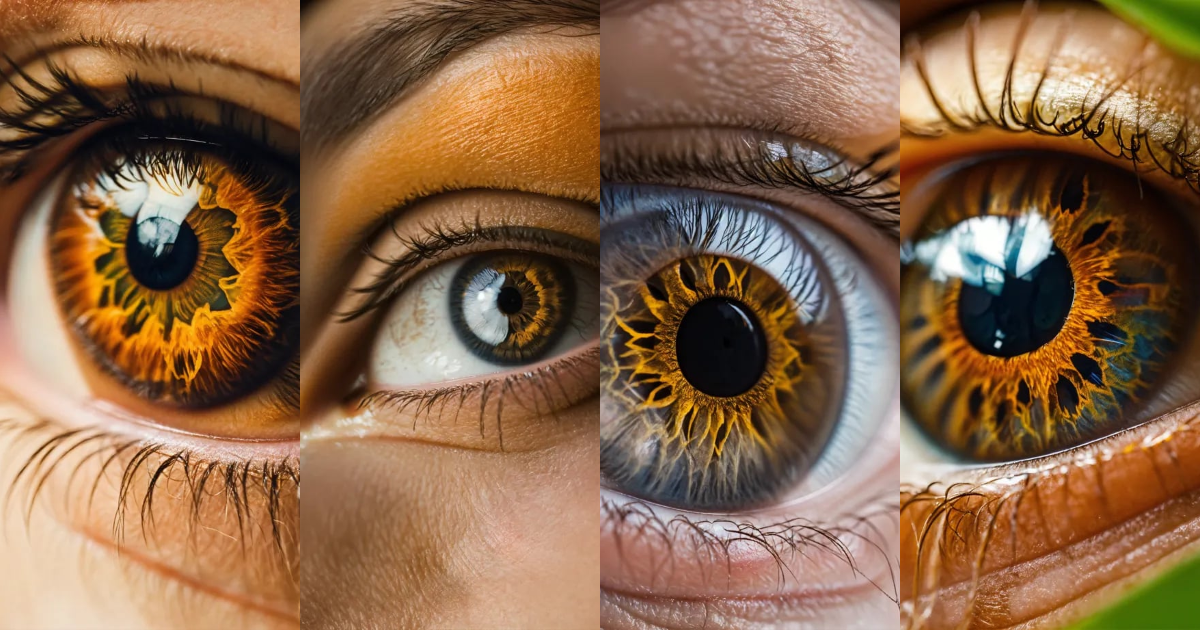 Lexica - Lateral view of an eye with a hazel coloured iris
