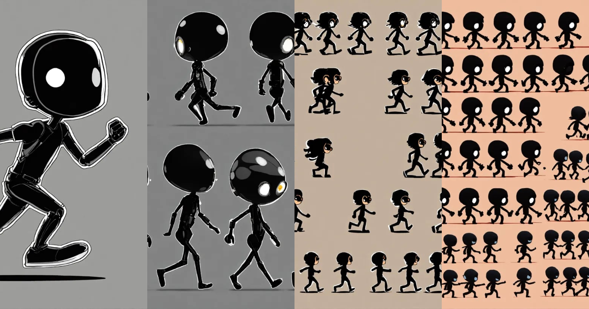 Lexica - Stickman figure, for Endless Runner 2D game, big eyes, cute ...