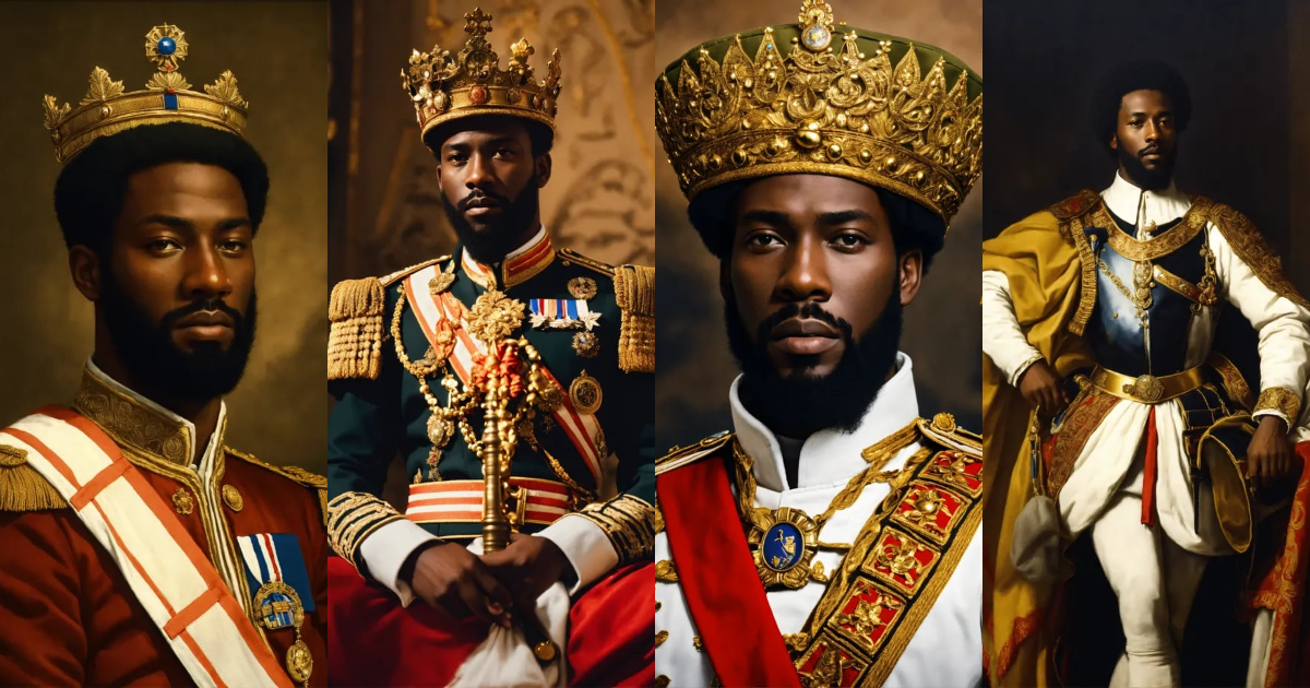Lexica - A black king david wearing a white military uniform