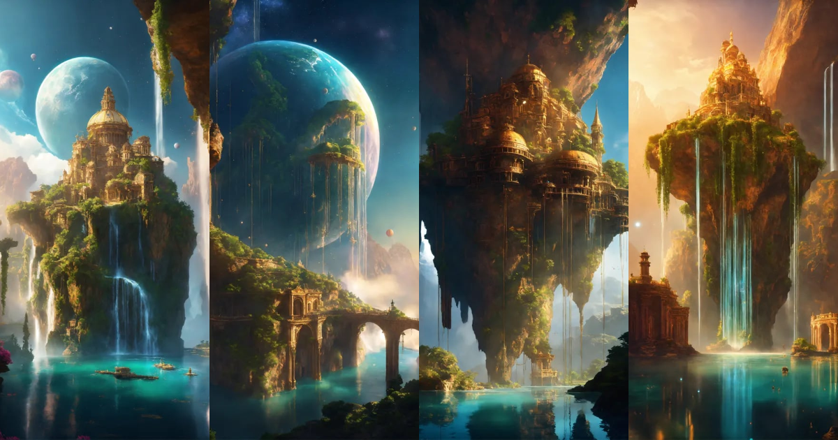 Lexica - A floating island in space, with baroque structures and ...