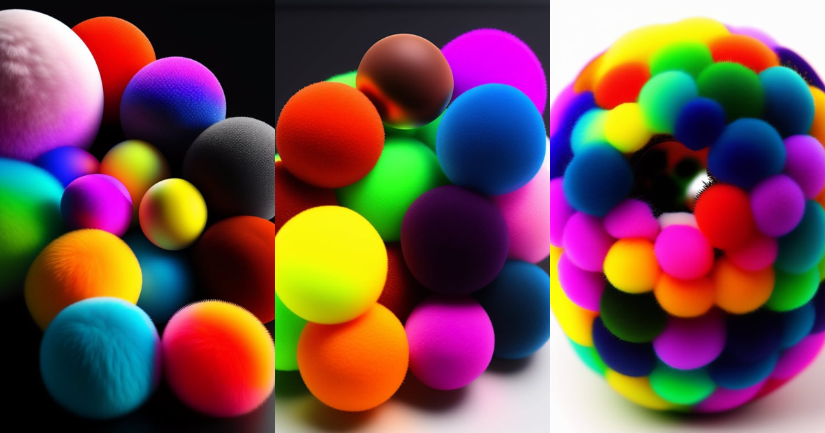 Lexica - NFT digital furry ball multicolored