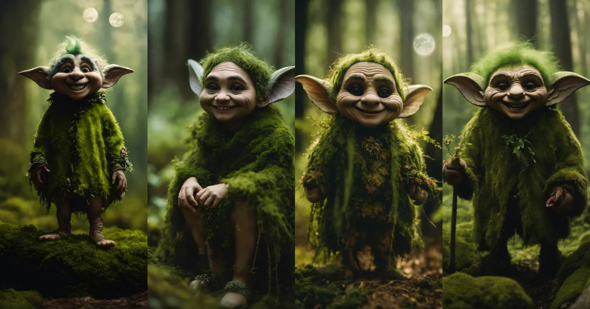 Lexica - A photograph of a smiling happy little troll, facing camera ...