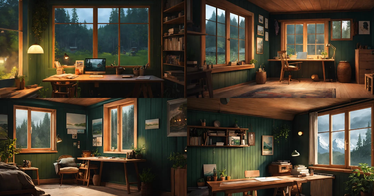 Lexica - Cozy wooden nordic cabin in sweden, dark green washed walls ...