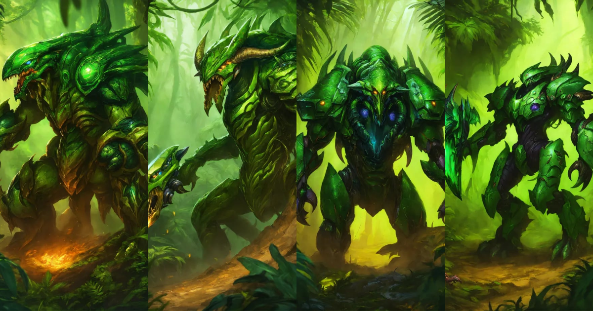 Lexica - Zagara, starcraft primal zerg art, green jungle coloring
