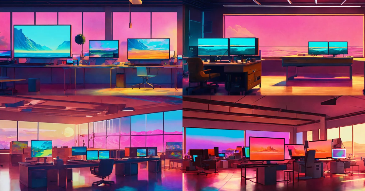 Lexica - A beautiful, sharp focus, artist studio. there are large ...